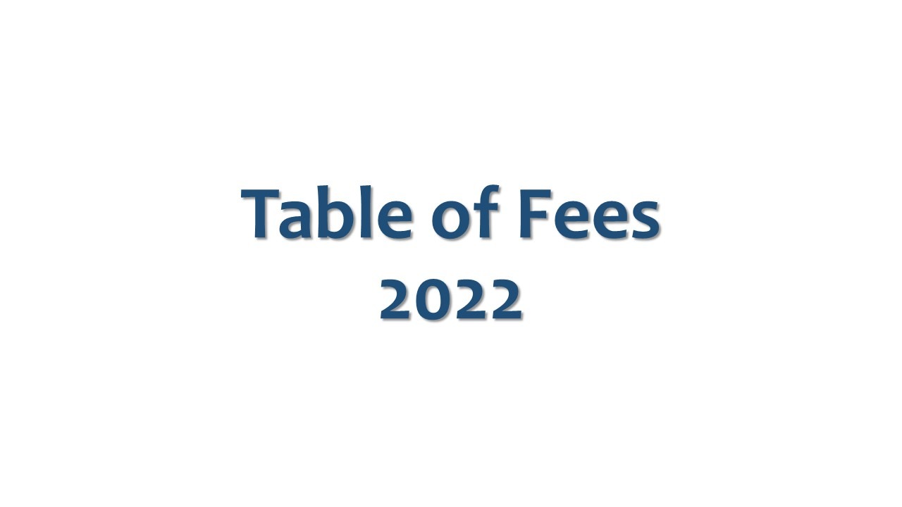 New Table of Fees 2022 - The Diocese of Sodor and Man